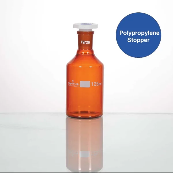 Bottle, Reagent Interchangeable PP Stopper, Narrow Mouth, Amber ...