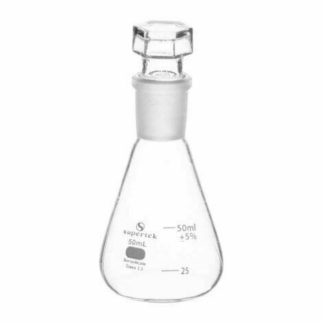 Conical Flask with Ground Joint and Hollow Glass Stopper - Scientific ...